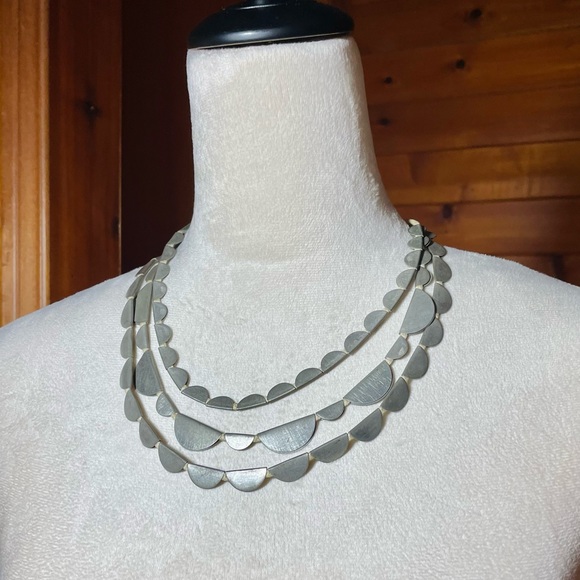 Roost | Jewelry | 3 Strand Silver Crescent Half Moon Necklace | Poshmark